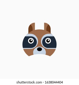 Vector Flat Raccoons Face Isolated Cartoon Stock Vector (Royalty Free ...