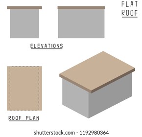 Vector Flat Roof Building Elevations Roof Stock Vector (Royalty Free ...