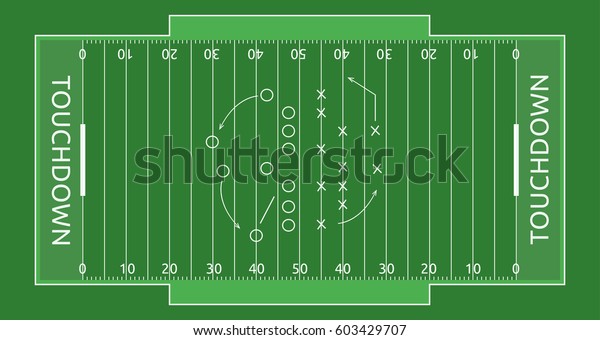 Vector Flat Rugby Field Illustration Stock Vector (Royalty Free) 603429707