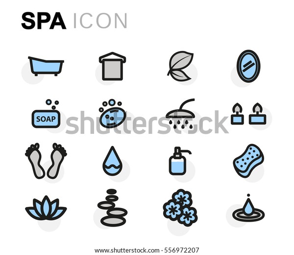 Vector Flat Spa Icons Set 스톡 벡터(로열티 프리) 556972207 | Shutterstock