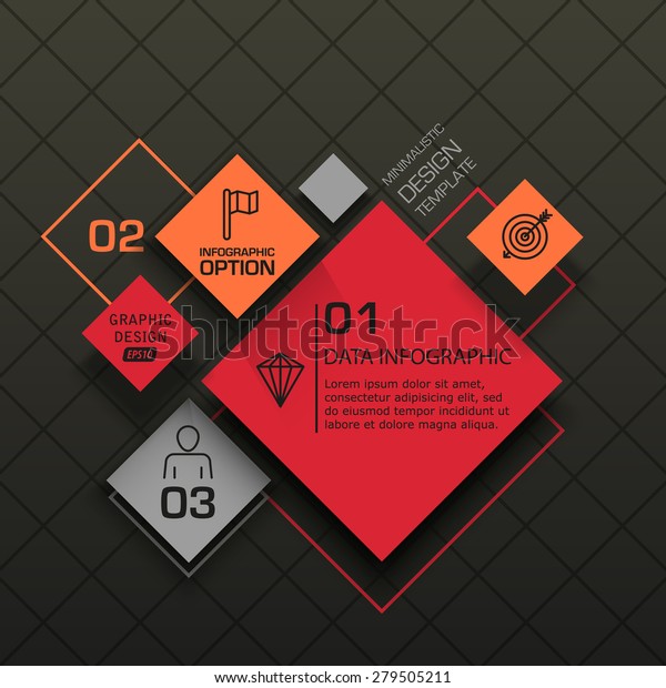 Vector Flat Squares Design Information Brochure Stock Vector (Royalty ...