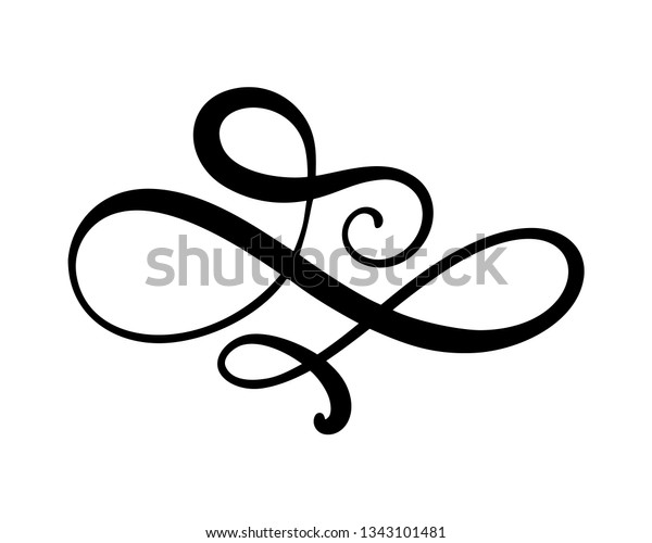 Vector Floral Calligraphy Element Flourish Hand Stock Vector (Royalty ...