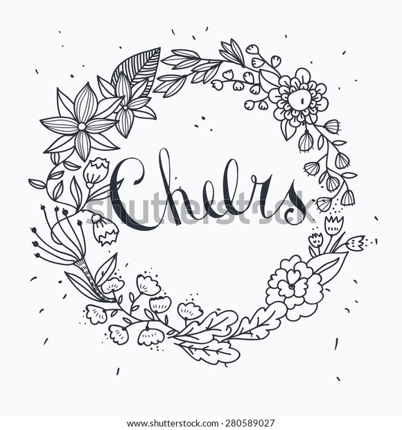 Vector Floral Frame Hand Lettering: vector de stock (libre de regalías ...