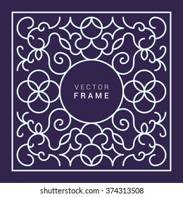 Vector Floral Frame Line Art Vector Stock Vector (Royalty Free ...