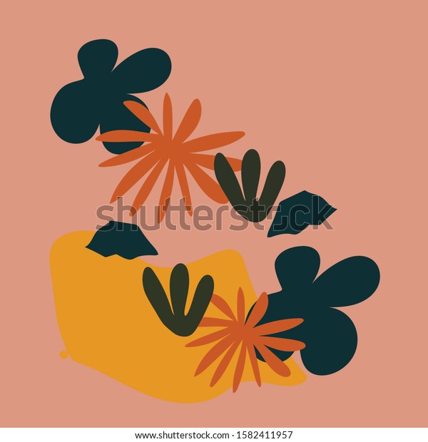 Vector Floral Modern Illustration Hand Drawn Stock Vector (Royalty Free ...