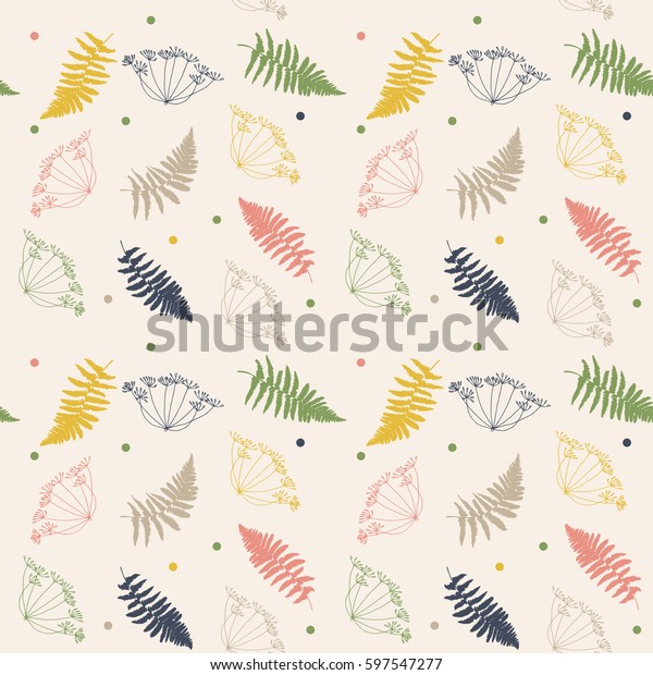 Vector Floral Pattern Fennel Dill Flowers Stock Vector (Royalty Free ...