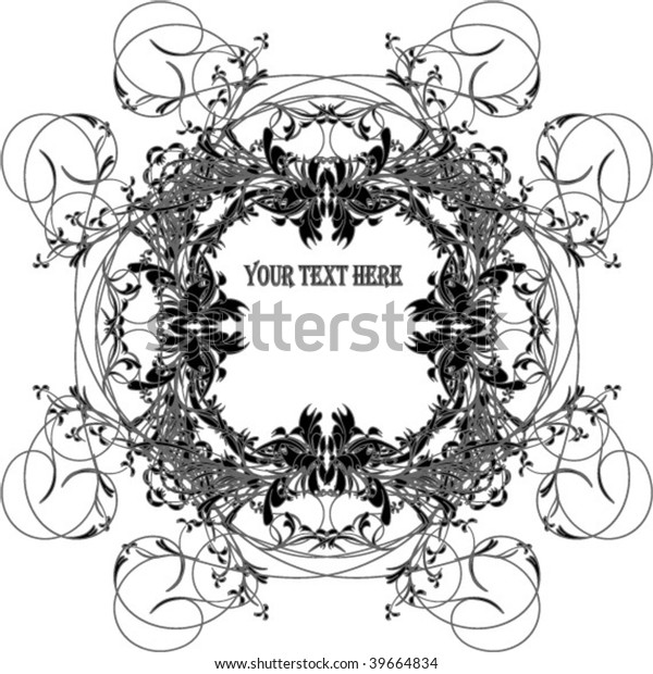 Vector Floral Silhouette Composition Stock Vector (Royalty Free ...