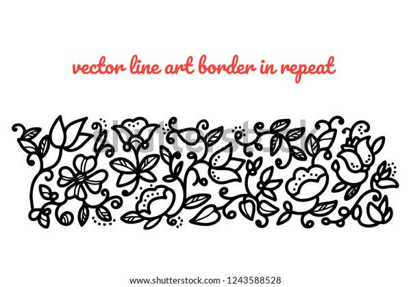 Vector Floral Thick Line Art Drawing Stock Vector (Royalty Free ...