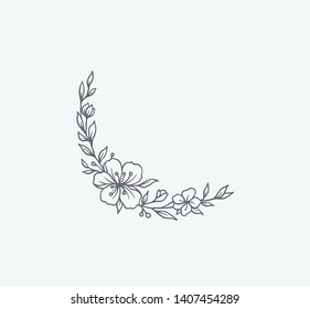 Vector Florar Botanical Logo Stock Vector (Royalty Free) 1407454289 ...