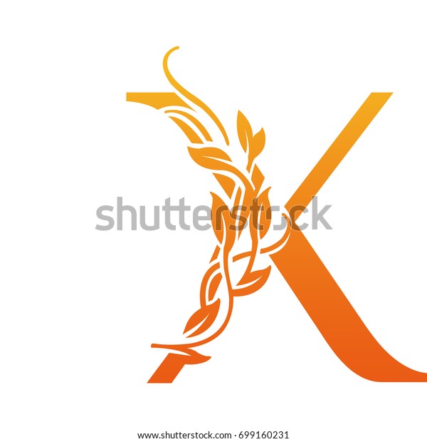 Vector Flourish Orange Letter X Logo Stock Vector (Royalty Free ...