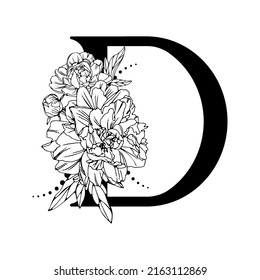 Vector Flower Alphabet Floral Design Letter Stock Vector (Royalty Free ...