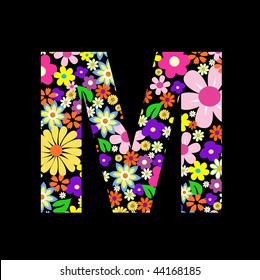 Vector Flower Font Letter M Stock Vector (Royalty Free) 44168185 ...