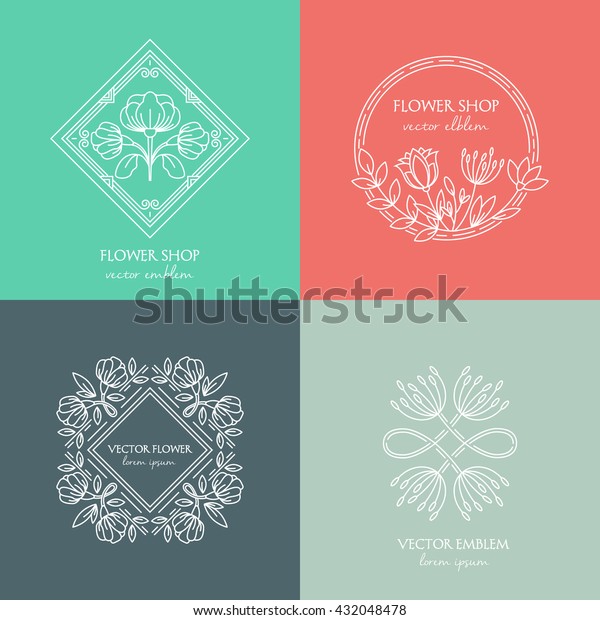 Vector Flower Shop Logo Design Template Stock Vector (Royalty Free ...