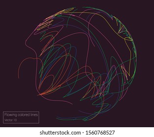 Vector Flowing Colorful Tech Lines Background Stock Vector (Royalty ...