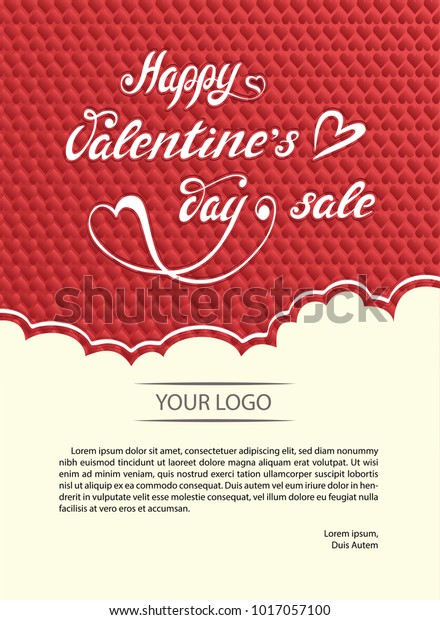 Vector Flyer Hand Written Lettering Valentines Stock Vector (Royalty ...