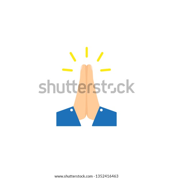 Vector Folded Hands Icon Vector Illustration Stock Vector (Royalty Free ...
