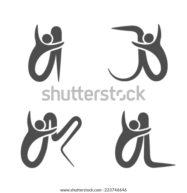 Vector Font Alphabet Symbol Human Simple 스톡 벡터(로열티 프리) 223746646 ...