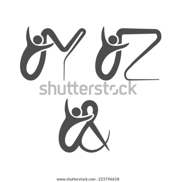 Vector Font Alphabet Symbol Human Simple: vector de stock (libre de ...