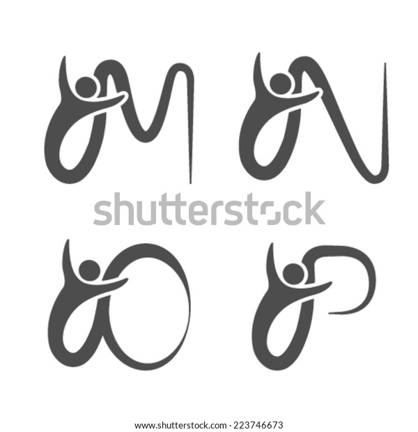 Vector Font Alphabet Symbol Human Simple: เวกเตอร์สต็อก (ปลอดค่า ...
