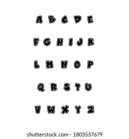 Vector Font Double Outline Bold Alphabet Stock Vector (Royalty Free ...