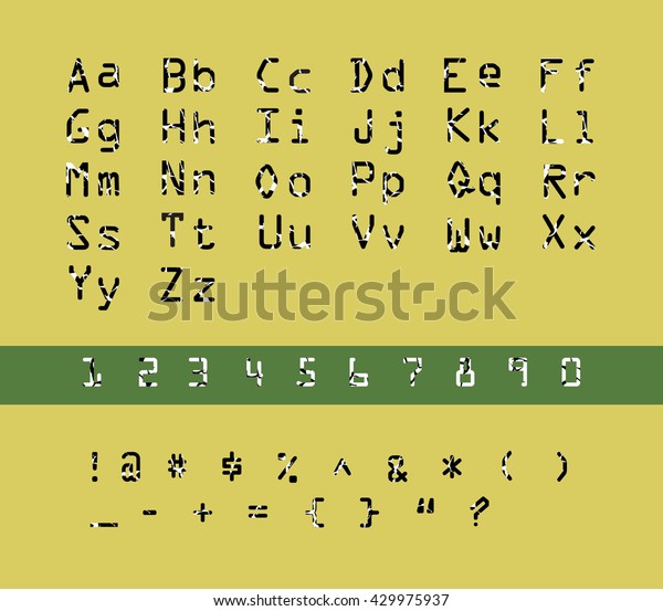 Vector Font Numbers Symbols Big Set Stock Vector (Royalty Free ...