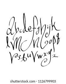 Vector Fonts Handwritten Calligraphy Stock Vector (Royalty Free) 1126799903