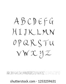 Vector Fonts Handwritten Calligraphy Stock Vector (Royalty Free) 1253259709