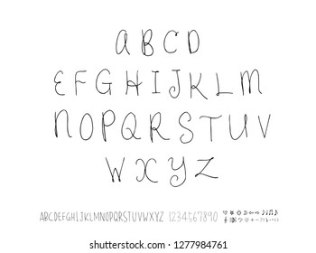 Hand Drawn Script Font Vector Isolated Stock Vector (Royalty Free ...