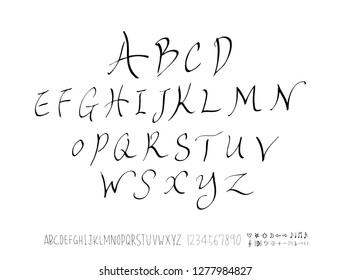 Vector Fonts Handwritten Calligraphy Stock Vector (Royalty Free) 1277984788