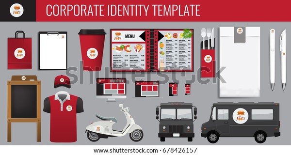 Vector Food Corporate Identity Template Design Stock Vector (Royalty ...