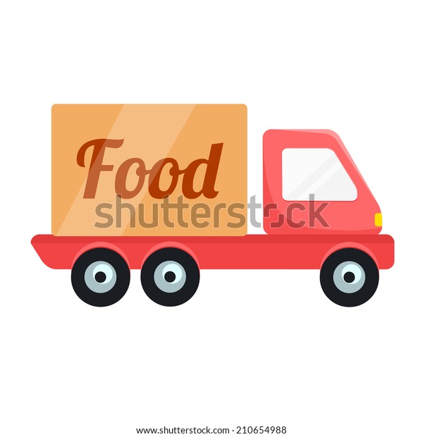 Vector Food Delivery Car Icon Stock Vector (Royalty Free) 210654988