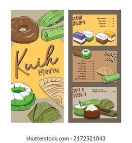 Vector Food Kuih Menu Template Restaurant 库存矢量图（免版税）2172521043 ...