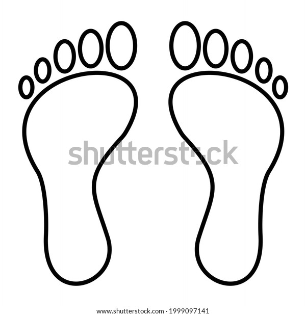 Vector Footprint Outline Icon Design Stock Vector (Royalty Free ...