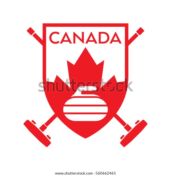 Vector Format Canadian Curling Badge Featuring Stock Vector (Royalty ...