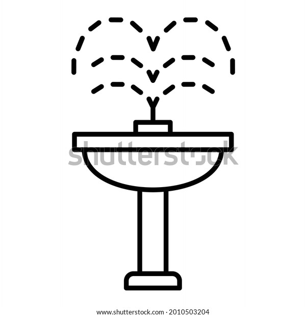 Vector Fountain Outline Icon Design Stock Vector (Royalty Free ...