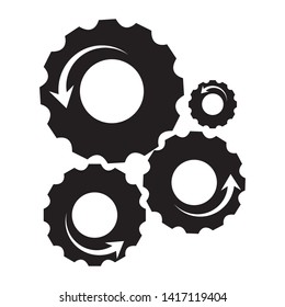 Vector Four Cog Arrow Gear Icon Stock Vector (Royalty Free) 1417119404 ...