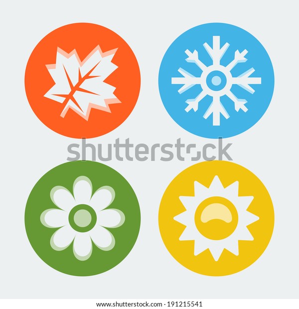 Vector Four Seasons Icons Set Stock Vector (Royalty Free) 191215541 ...