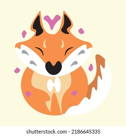 Vector Fox Illustration Lovely Cute Fox Stock Vector (Royalty Free ...