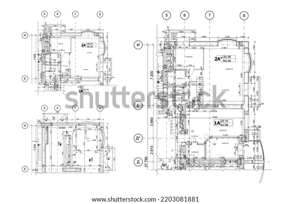 Vector Fragment Apartment Layout Blueprint Stock Vector (Royalty Free ...