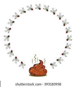 Vector Frame Flies Poop Pile Stock Vector (Royalty Free) 393183958 ...