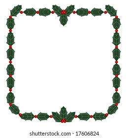 Vector Frame Holly Leaves Berries Stock Vector (Royalty Free) 17606824 ...