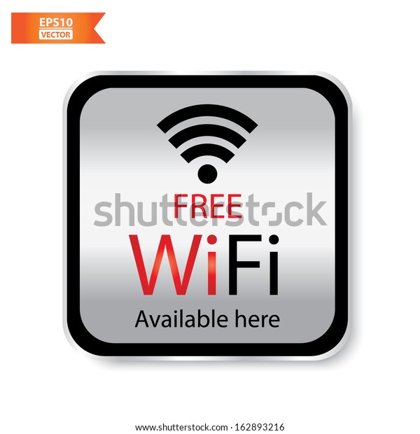 Vector Free Wifi Available Here Sign Stock Vector (Royalty Free ...