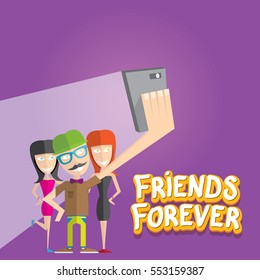 Vector Friends Forever Creative Graphic Concept Stock Vector (Royalty ...