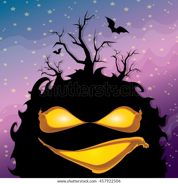Vector Frightening Monster Nightmares Concept Illustration Stock Vector ...