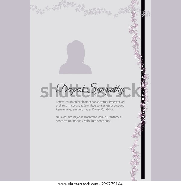 Vector Funeral Card Elegant Abstract Floral Stock Vector (Royalty Free ...