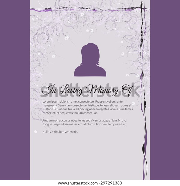 Vector Funeral Card Elegant Abstract Floral Stock Vector (Royalty Free ...
