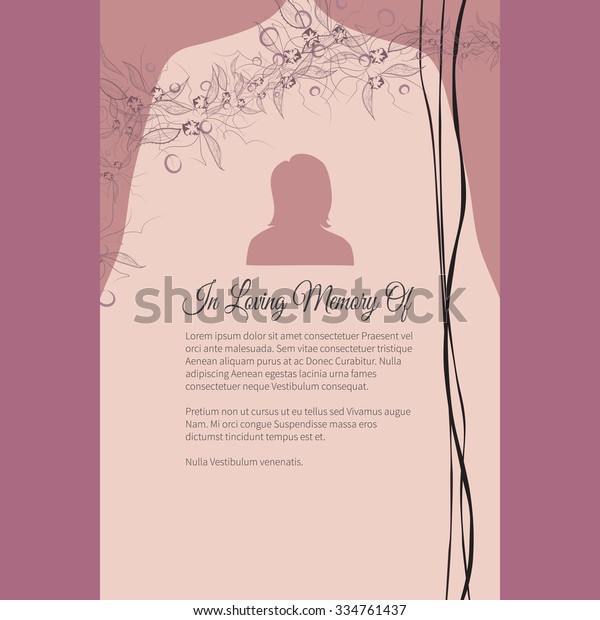 Vector Funeral Card Elegant Abstract Floral Stock Vector (Royalty Free ...