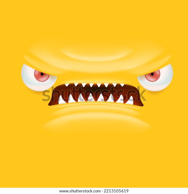 Vector Funny Angry Orange Monster Face Stock Vector (Royalty Free ...