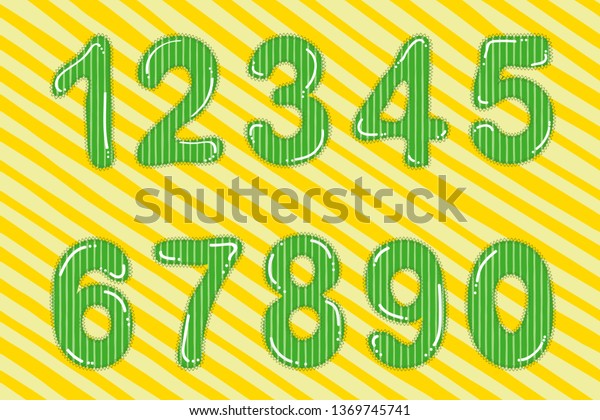 Vector Funny Cartoon Bubble Numbers Isolated Stock Vector (Royalty Free ...