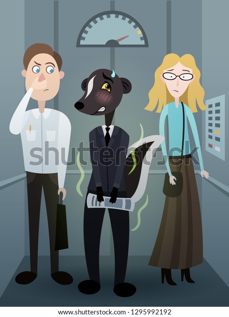 Vector Funny Cartoon Caricature Bad Smelling Stock Vector (Royalty Free ...